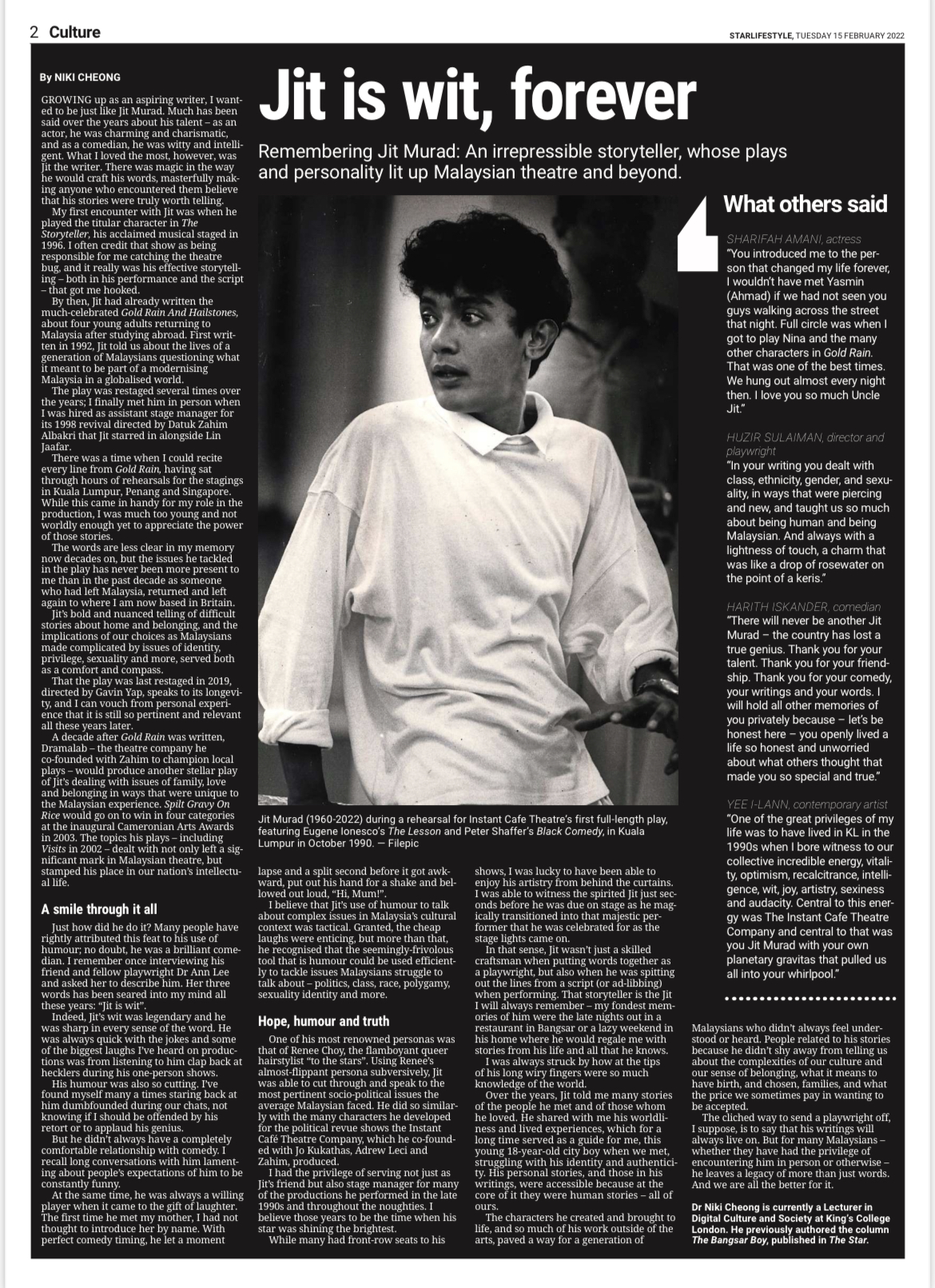My tribute to Jit Murad, for The Star – Niki Cheong